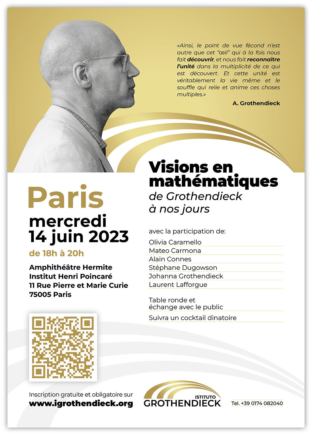 14 June 2023 / Paris - Visions in mathematics: from Grothendieck to the ...